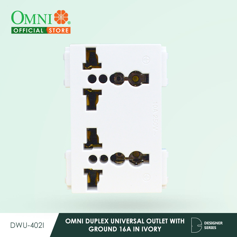 OMNI Duplex Universal Outlet with Ground 16A in Ivory - DWU-402 | Lazada PH