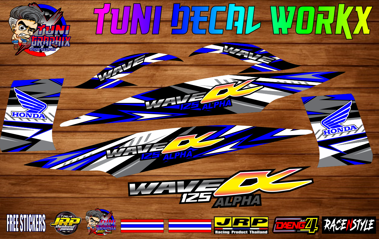 Honda Wave 125 CX Alpha Gilas Stock Decals (9 colors) | Lazada PH