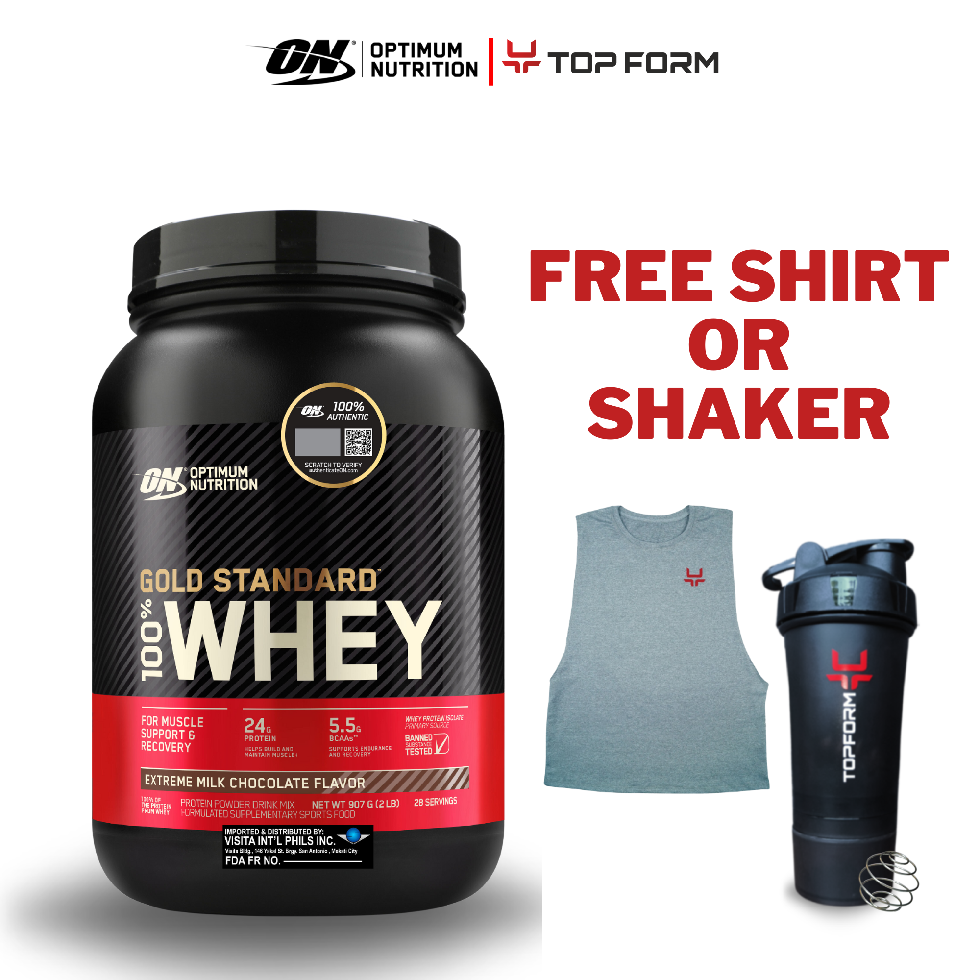 Optimum Nutrition Whey Protein 2lbs, ON Gold Standard Whey Protein ...