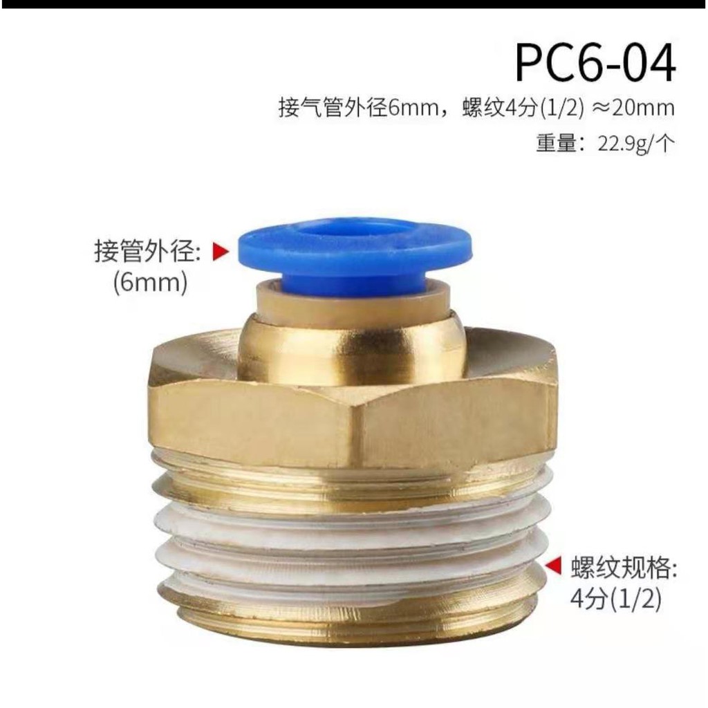 Straight air pipe quick coupling,pneumatic coupling, push-in coupling ...
