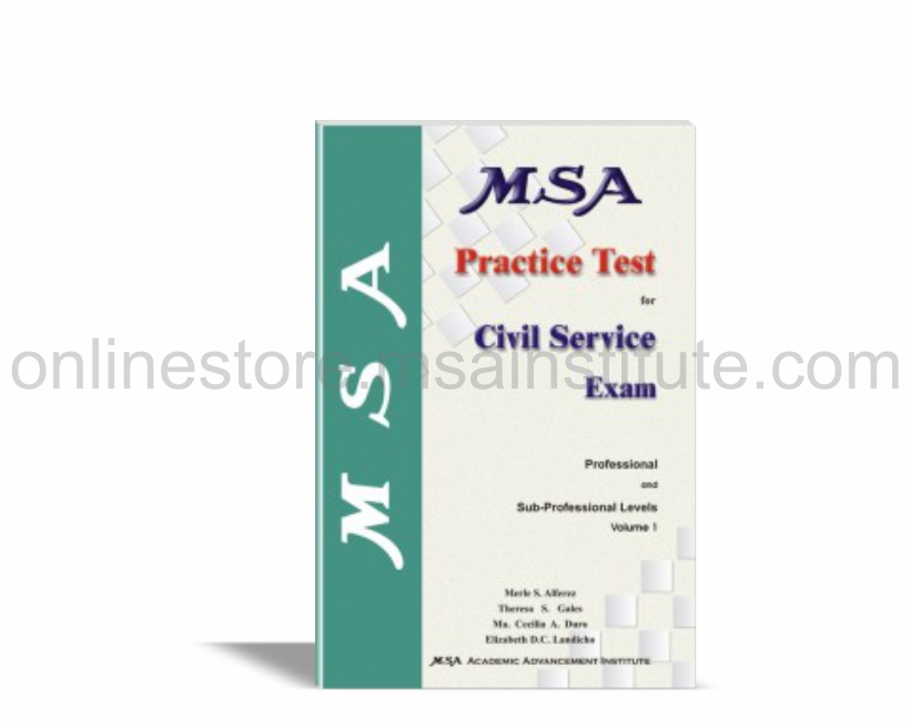 MSA Practice Test for Civil Service Exam Vol 1 (Authentic / Brand New ...