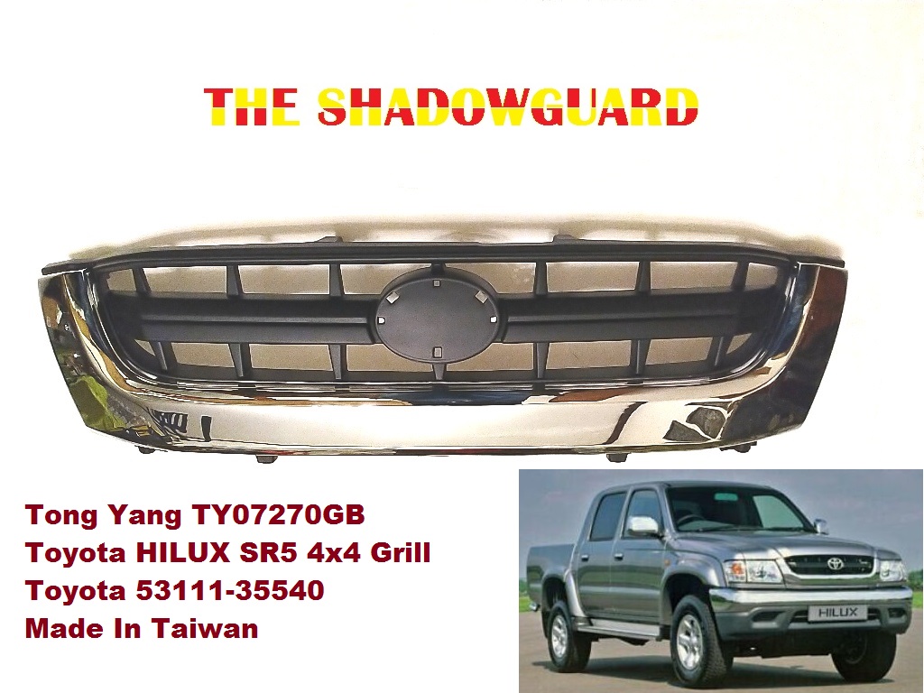TOYOTA HILUX Radiator Grill Chrome 2001 - 2005 4x4 LN166 SR5 Toyota ...