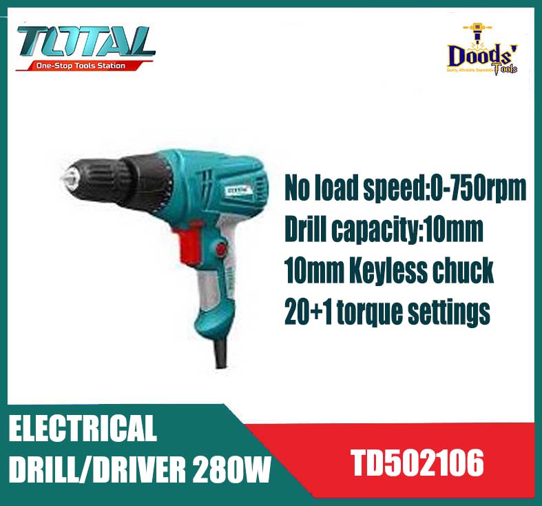 TOTAL KEYLESS DRILL/DRIVER 280W TD502106 | Lazada PH