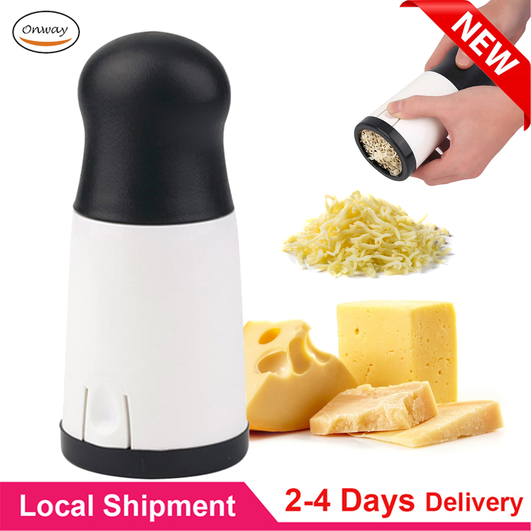 Onway Cheese Grater, 2 in 1 Handheld Cheese Mill, Heavy Duty Cheese ...