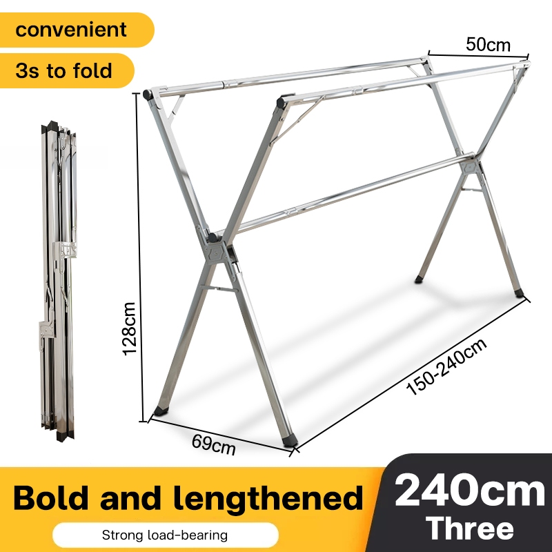 Foldable Sampayan Stainless Clothes Rack - Sturdy and Space-Saving ...