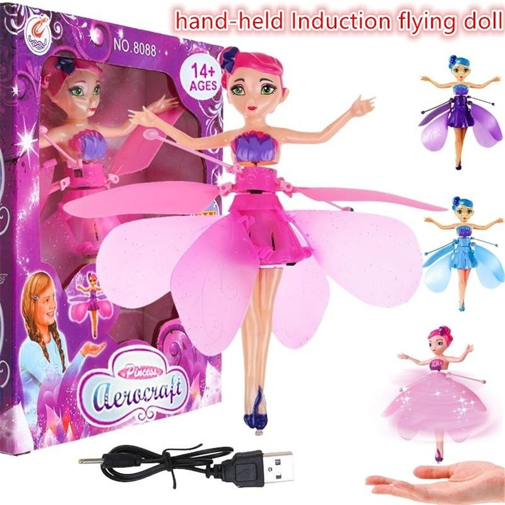 Cute Little Flying Fairy Sensor Aircraft UFO Flower Fairy Lighting Doll ...