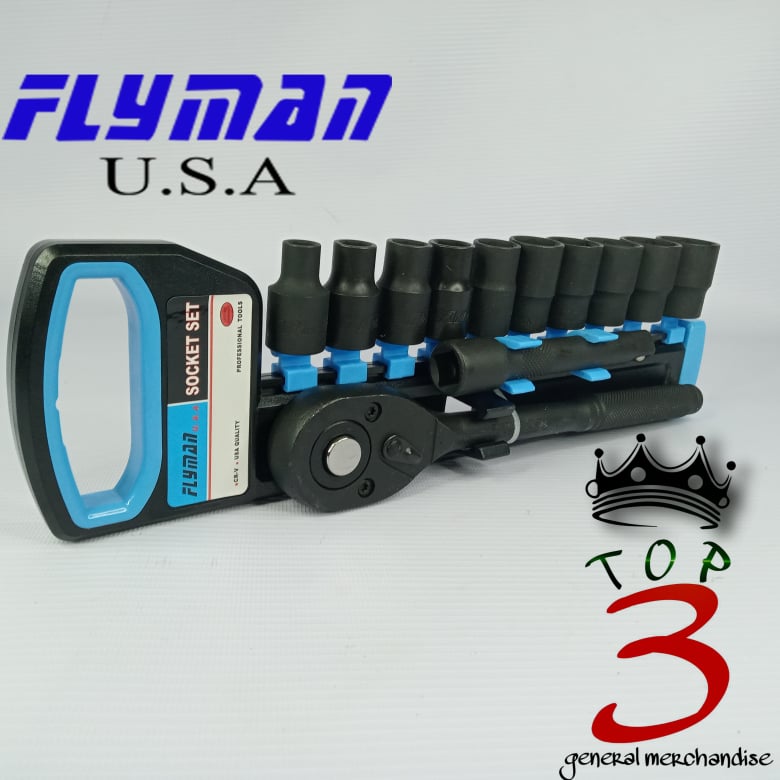 Flyman 12pcs Heavy-Duty 1/2 Drive Socket Set | Lazada PH