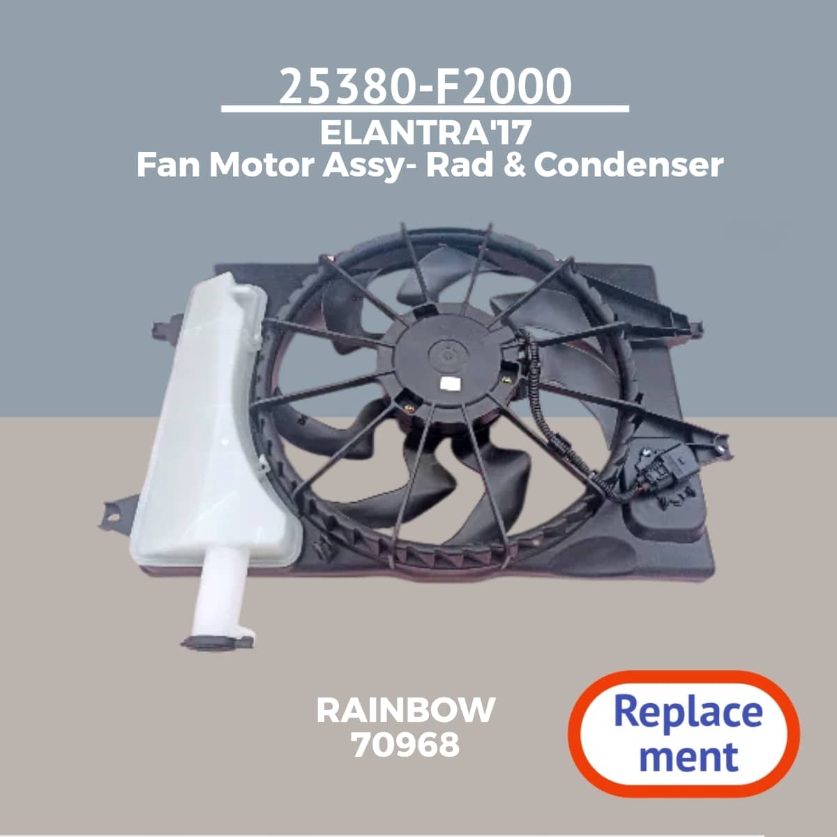 25380F2000 Fan Motor Assy- Rad & Condenser for HYUNDAI Elantra'17 ...
