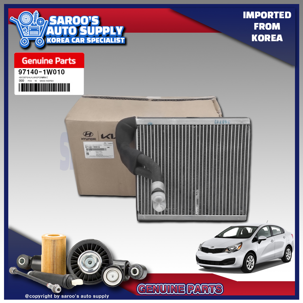 [Genuine] Evaporator Core For Kia Rio , 2012-2018 , Original Parts ...