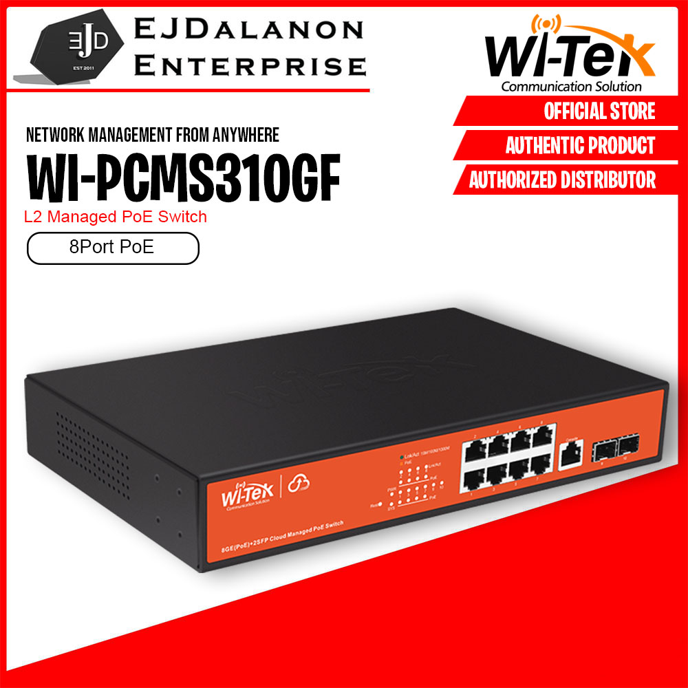 Wi-Tek WI-PCMS310GF | L2 Managed PoE Switch with 8Port PoE | Sale | EJDalanon Enterprise | Lazada PH
