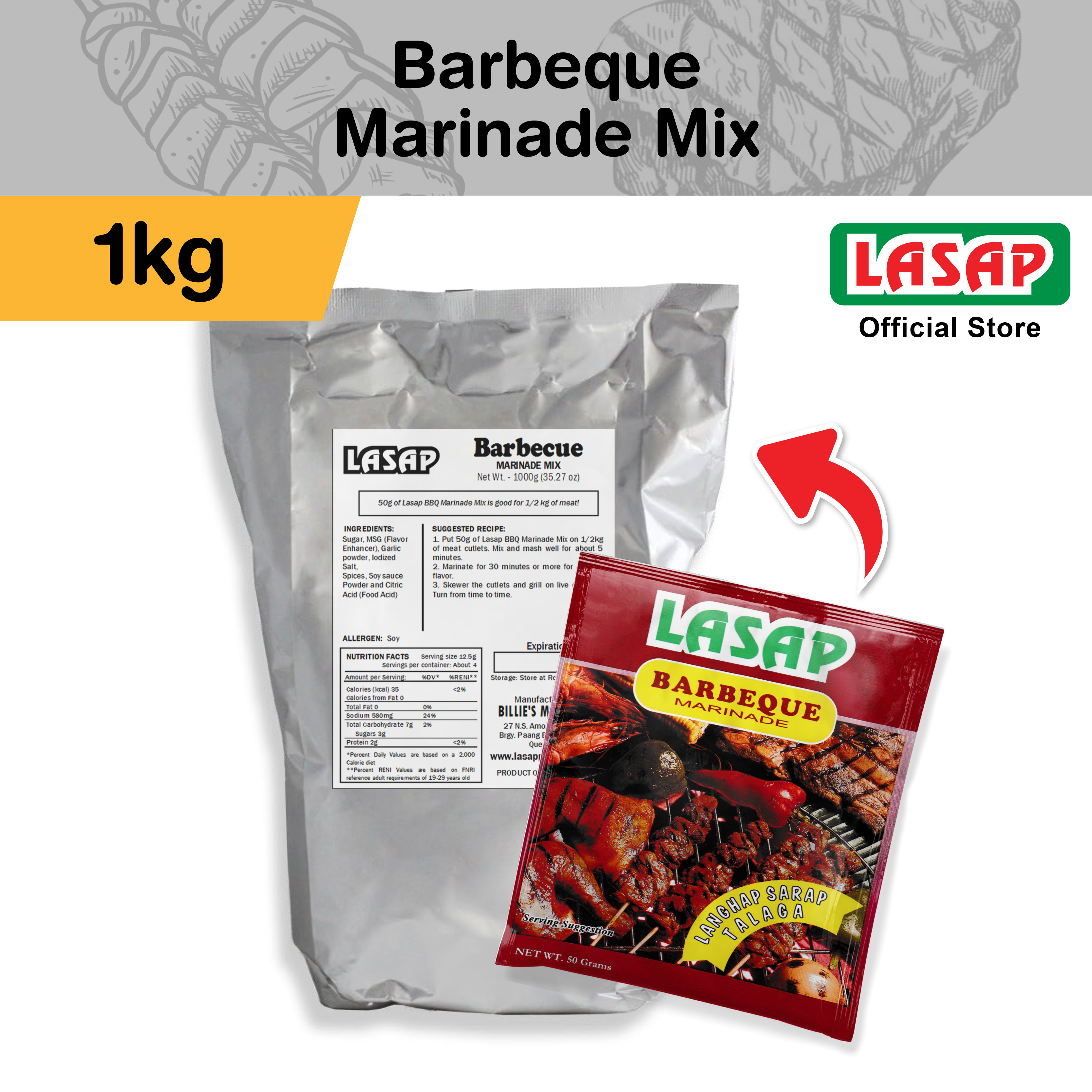 Lasap Barbeque Marinade Mix 1kg | Lazada PH