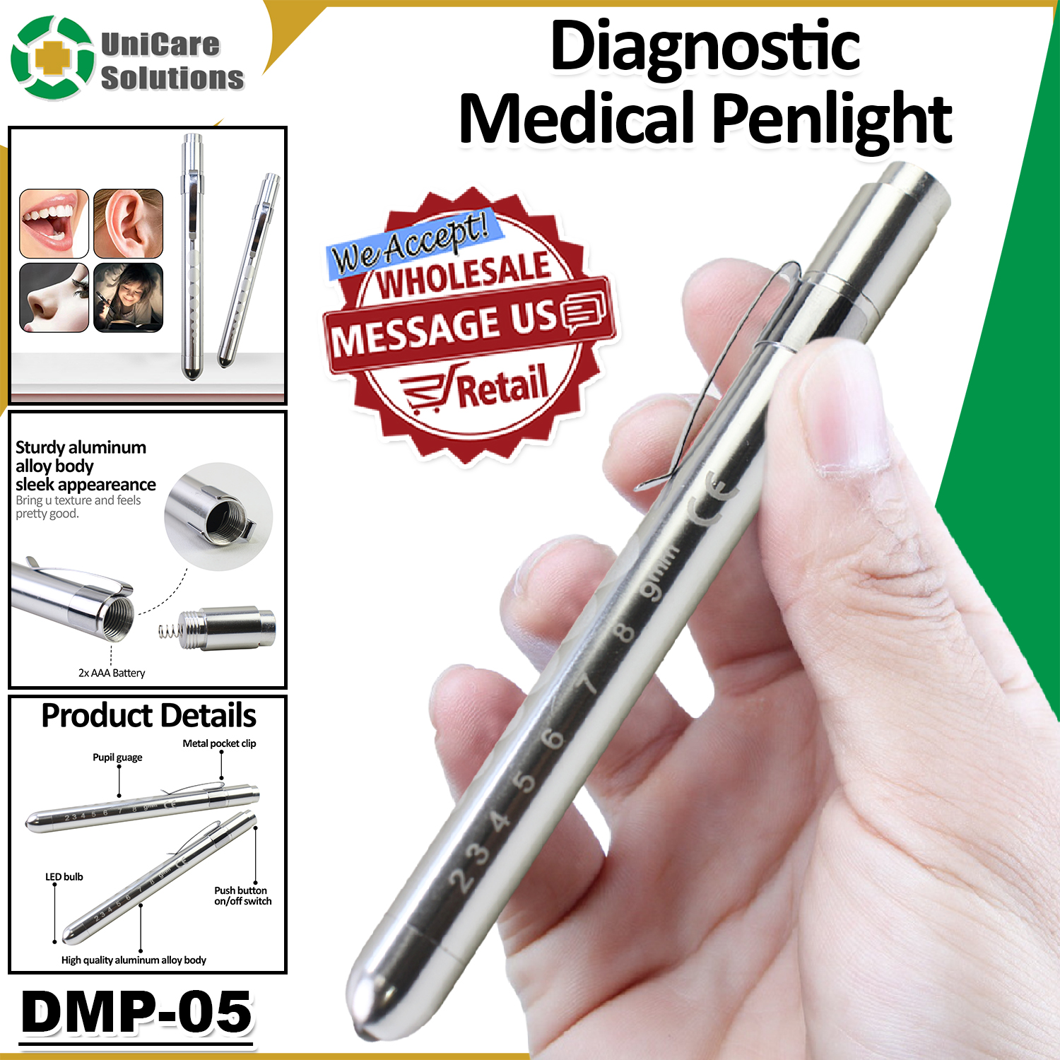 CareCraft DMP-05 Medical First Aid LED Penlight Emergency Doctor Nurse Flashlight Torch EMT Pen ...