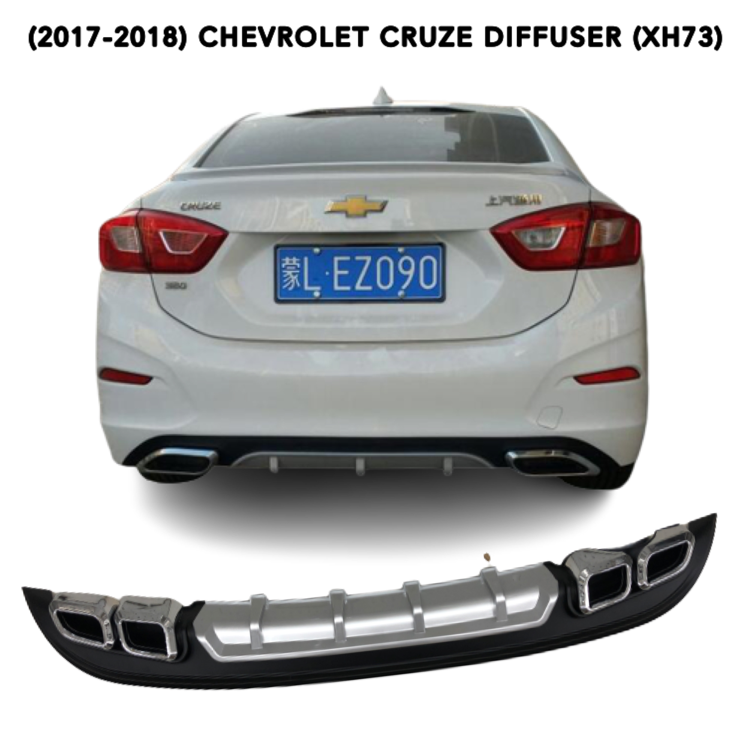 CPO 2017-2018 Chevrolet Cruze Car Rear Bumper Diffusers Lip Spoiler ...