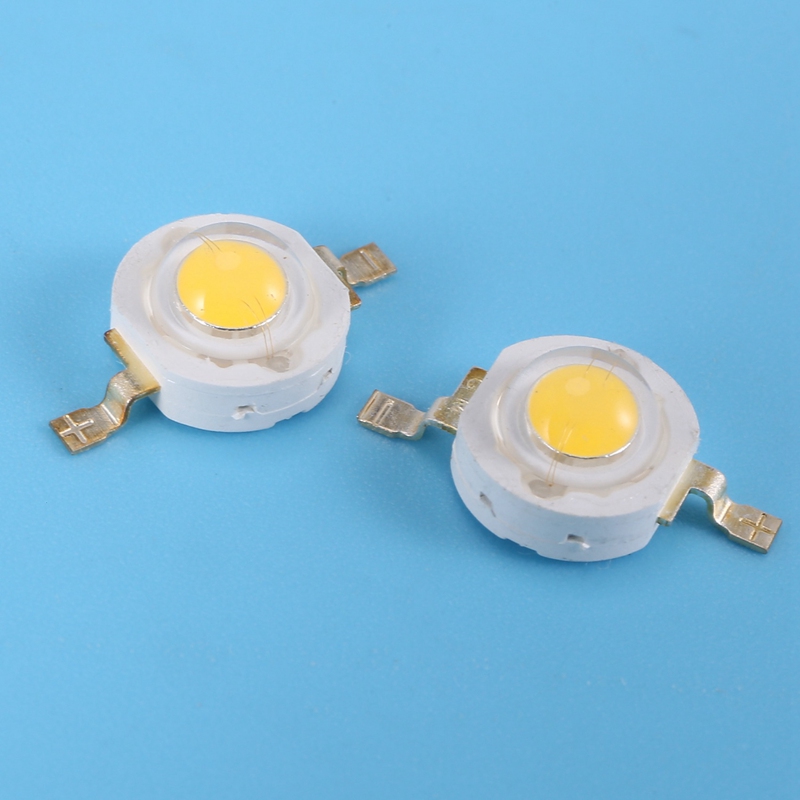 10 Pieces High Power 2 Pin 3W Warm White LED Bead Emitters 100-110Lm ...