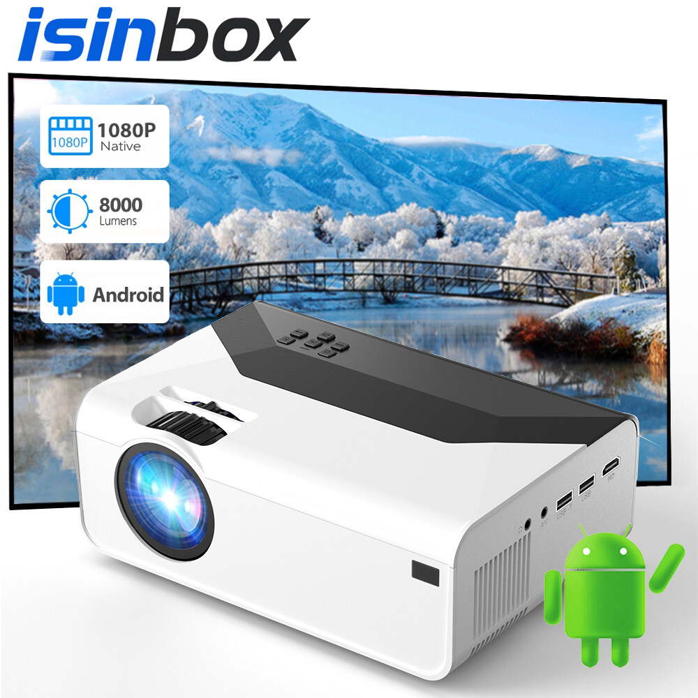 [Free Tripod+100inch screen]iSinbox iS08 Android 9.0 8000lumens ...