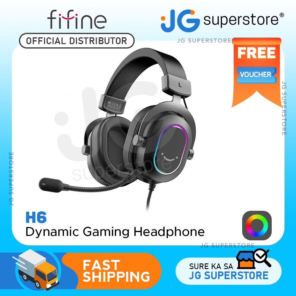 Fifine H6 USB Dynamic RGB Gaming Headphone with Detachable Microphone ...