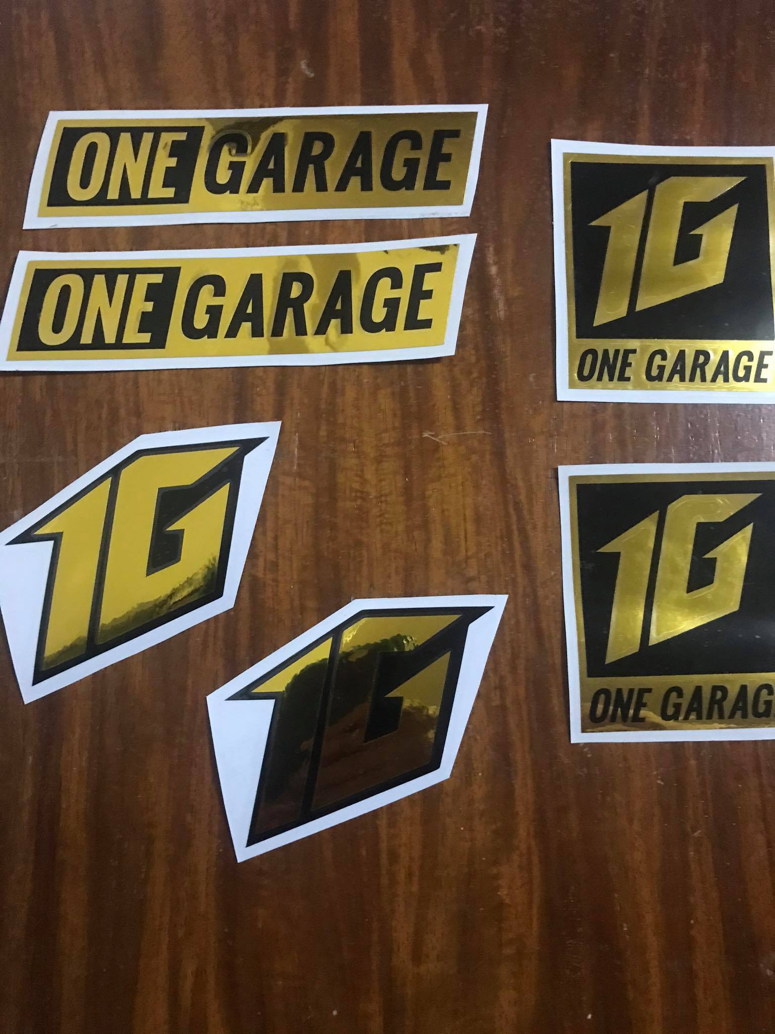 1G ONE GARAGE (*GOLD *HOLOGRAM *SILVER) 6pcs CUT-OUT STICKER SET ...
