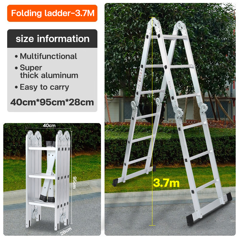 【3 years warranty】 5M aluminum telescopic ladder portable household ...