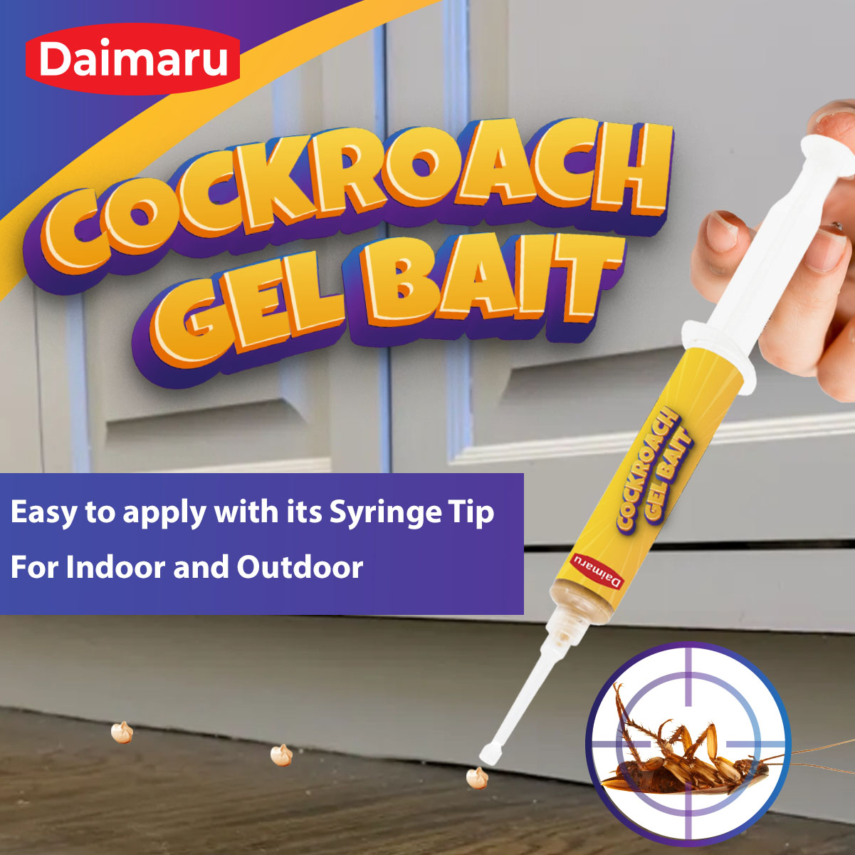 Daimaru Cockroach Killing Gel Bait | Roach Killing Gel for Indoor and Outdoor Use, 1 Syringe ...