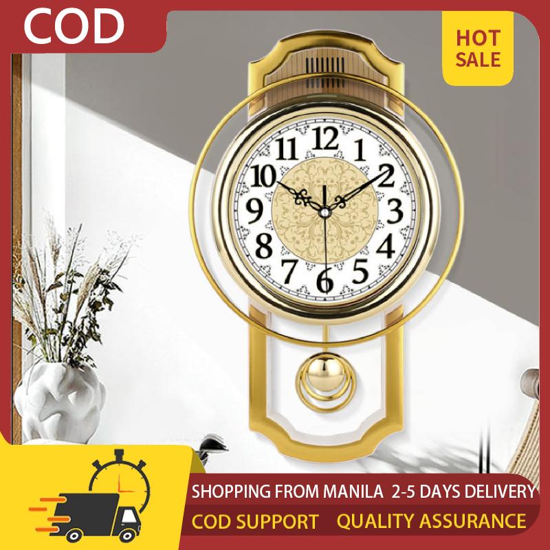 [COD]16 Inches European Retro Swing Wall Clock Living Room Simple ...