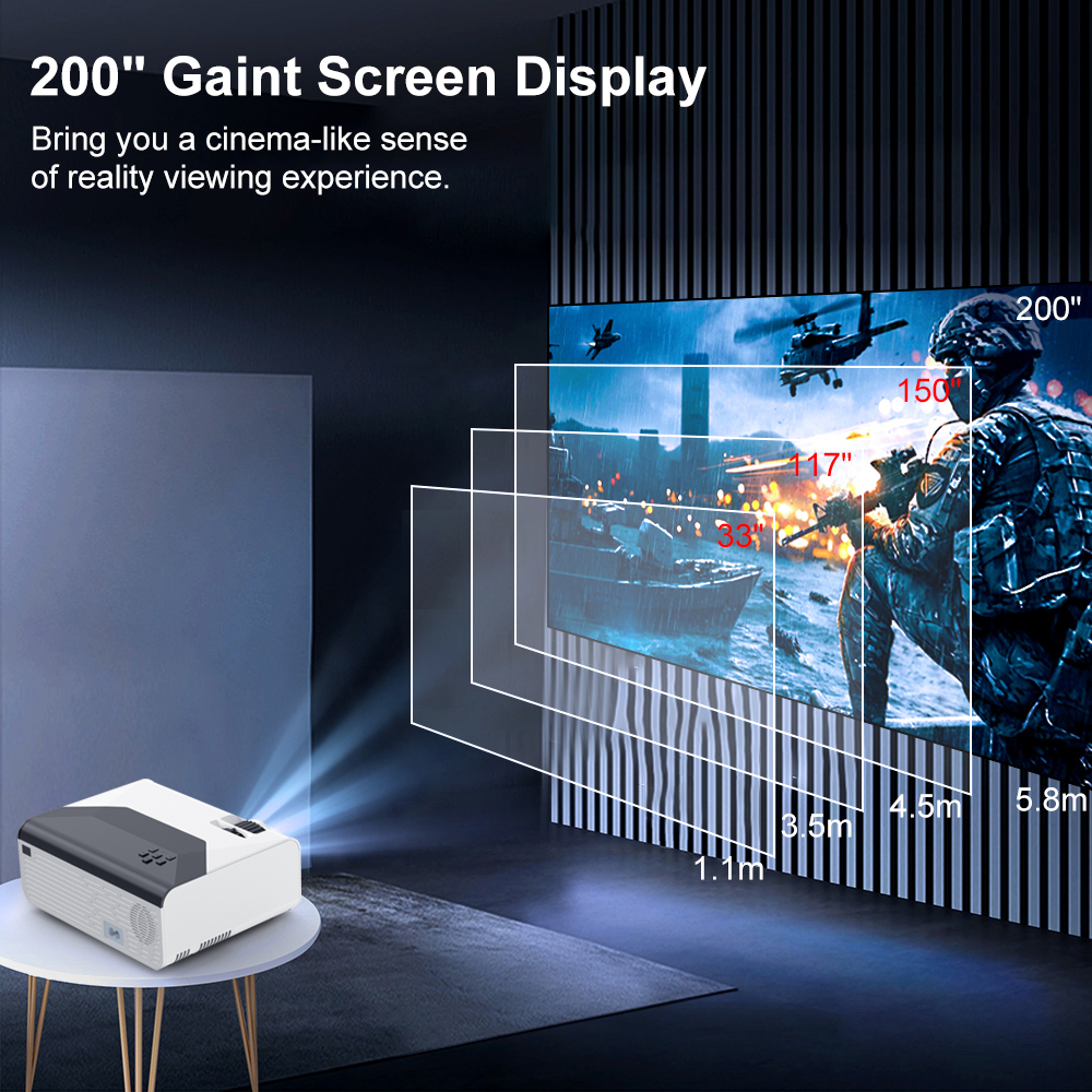 ISINBOX IS08 FULL HD 1080P 7000 LUMENS Projector 2K 4K Ultra HD วิดีโอ ...