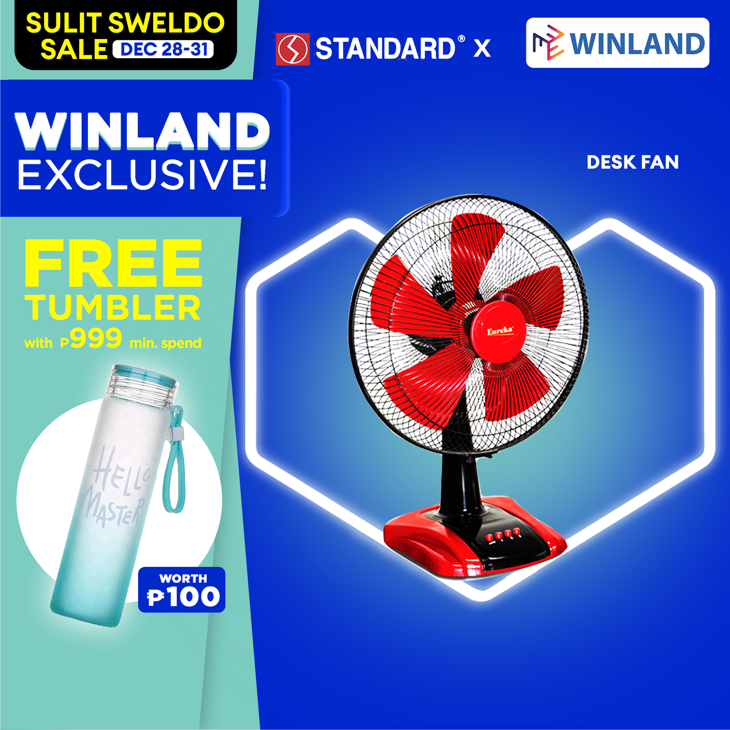 EUREKA by Winland 16inch Desk Ground Floor Fan | Electric Fan 50watts ...