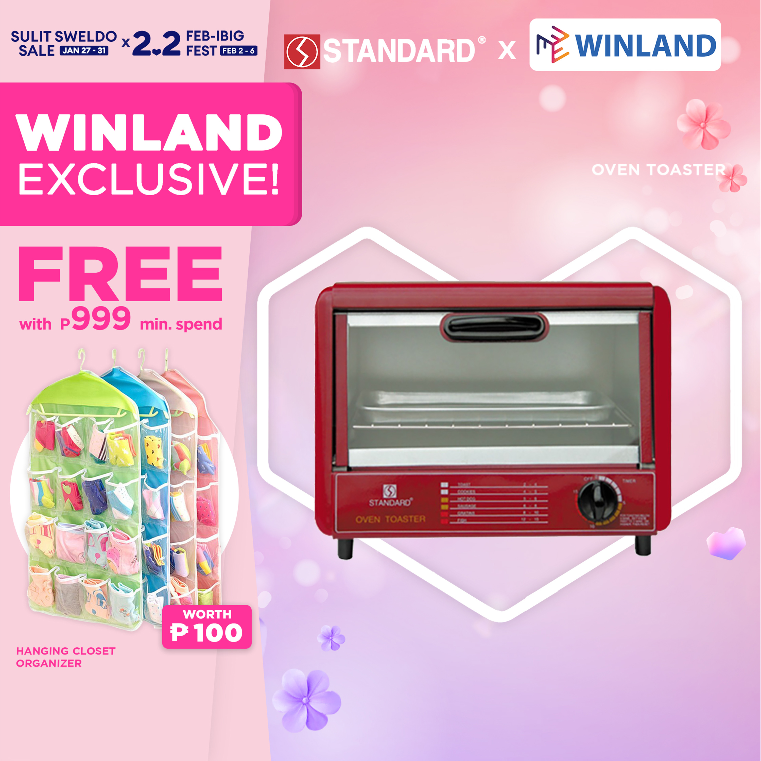 STANDARD Appliances by Winland Oven Toaster with 15 Minute Timer SOT ...