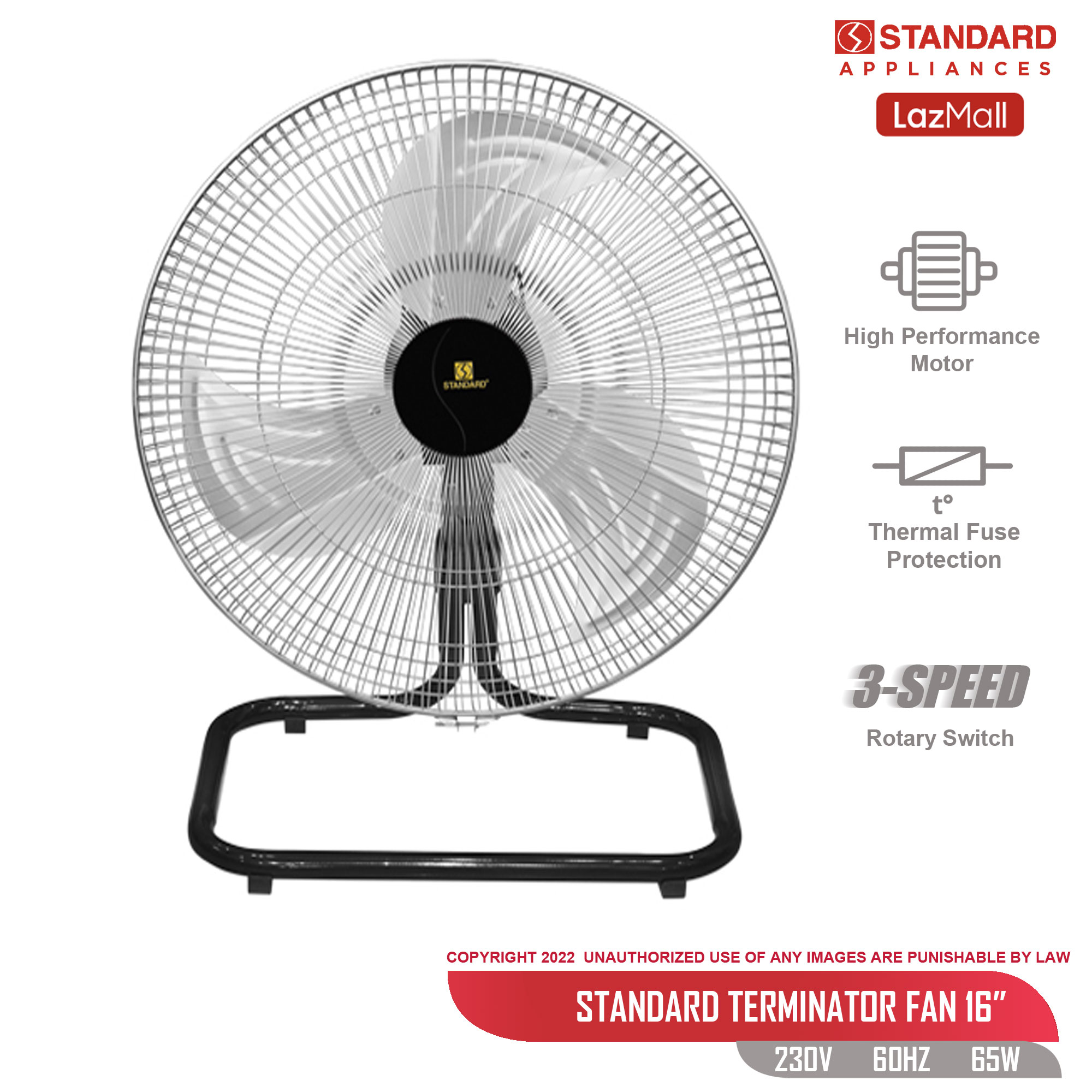 Standard Desk Fan / Terminator Fan 16" STD-16E Metal Blade | Lazada PH