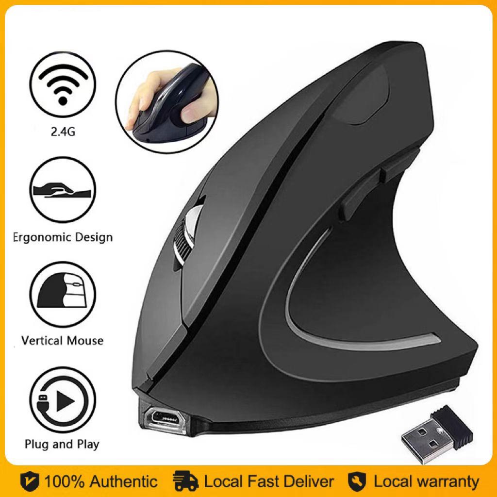 FIREWOLF 2.4G Ergonomic Vertical Mouse Wireless 2400DPI USB Optical ...