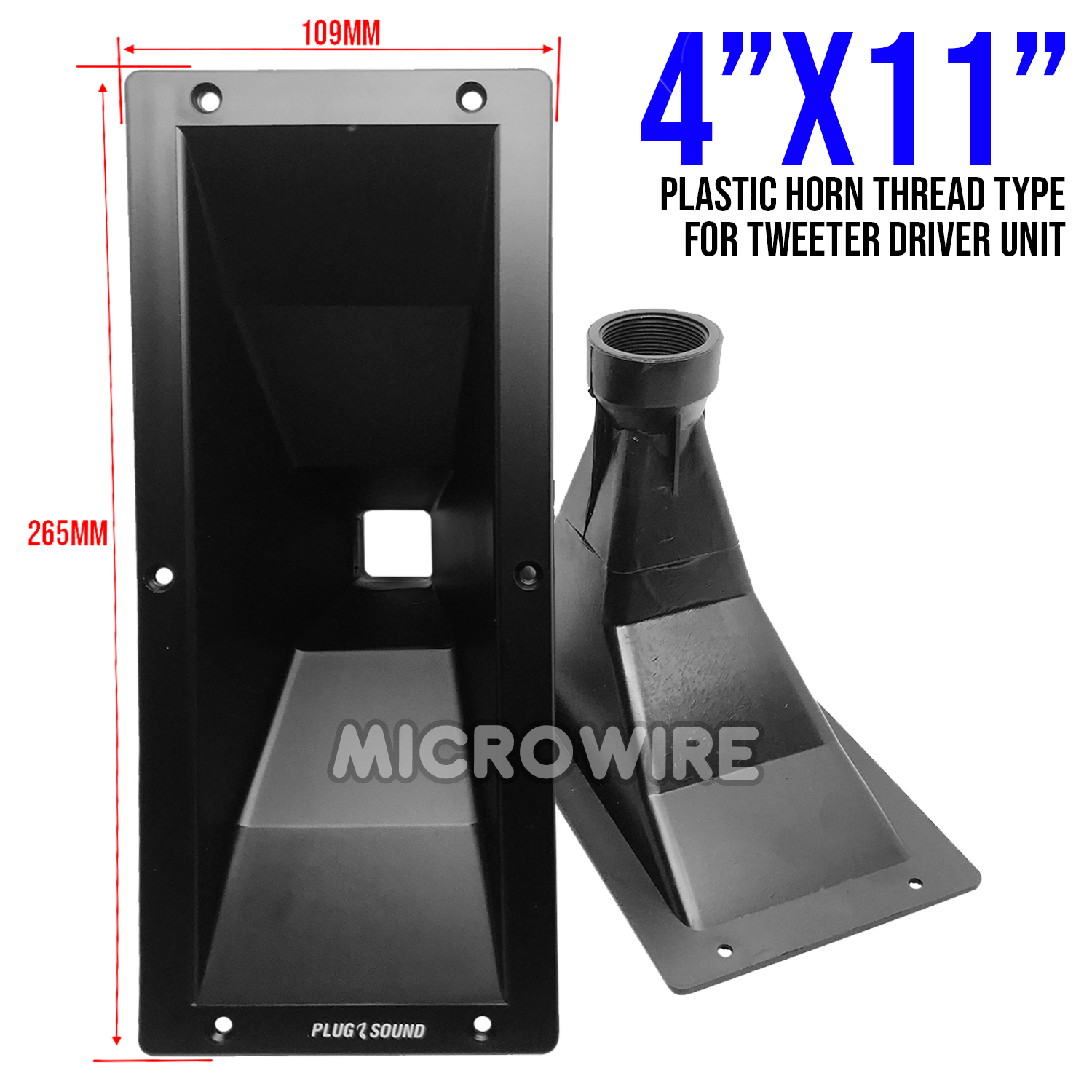 Plastic 4 x 11 Inches Horn Throat Thread for Tweeter Compression Driver ...