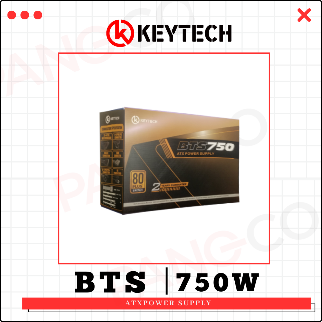 KEYTECH BTS 750 ATX Power Supply 80Plus Bronze Rated 750w Power Supply ...