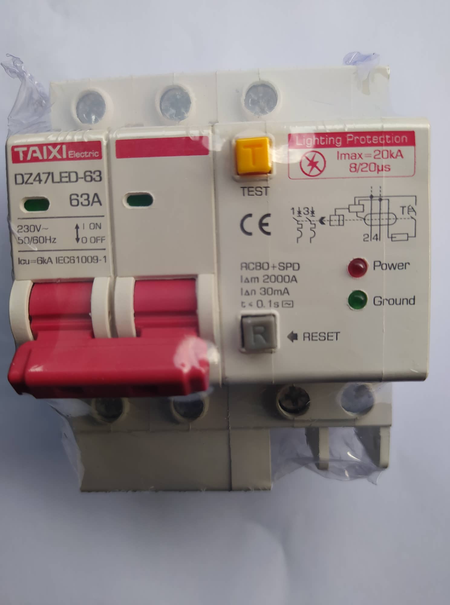 DZ47LED-63 2D Residual Current Circuit Breaker with Surge Protector ...