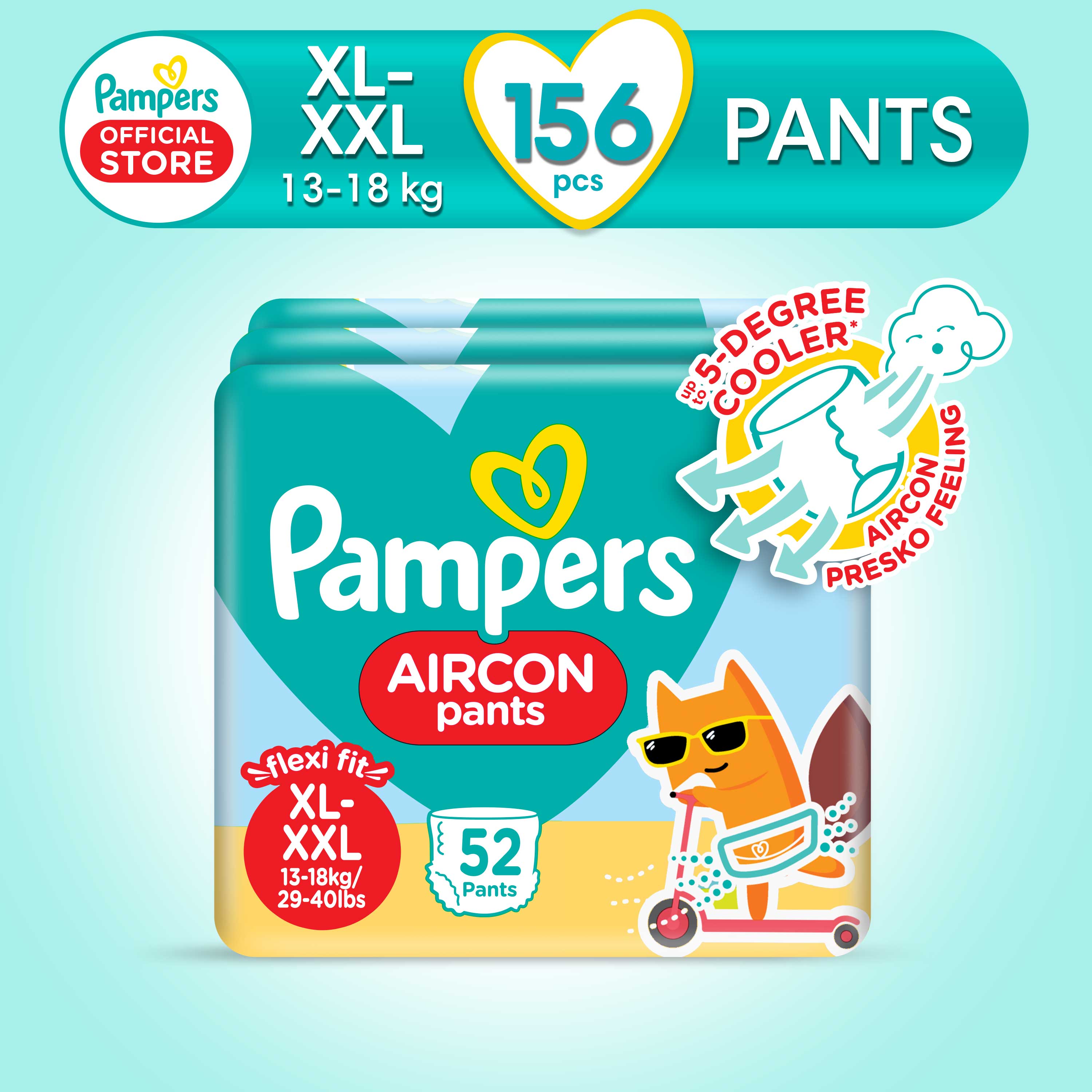 Pampers Aircon Pants Diapers XL 52s x 3 packs (156 pcs) | Lazada PH