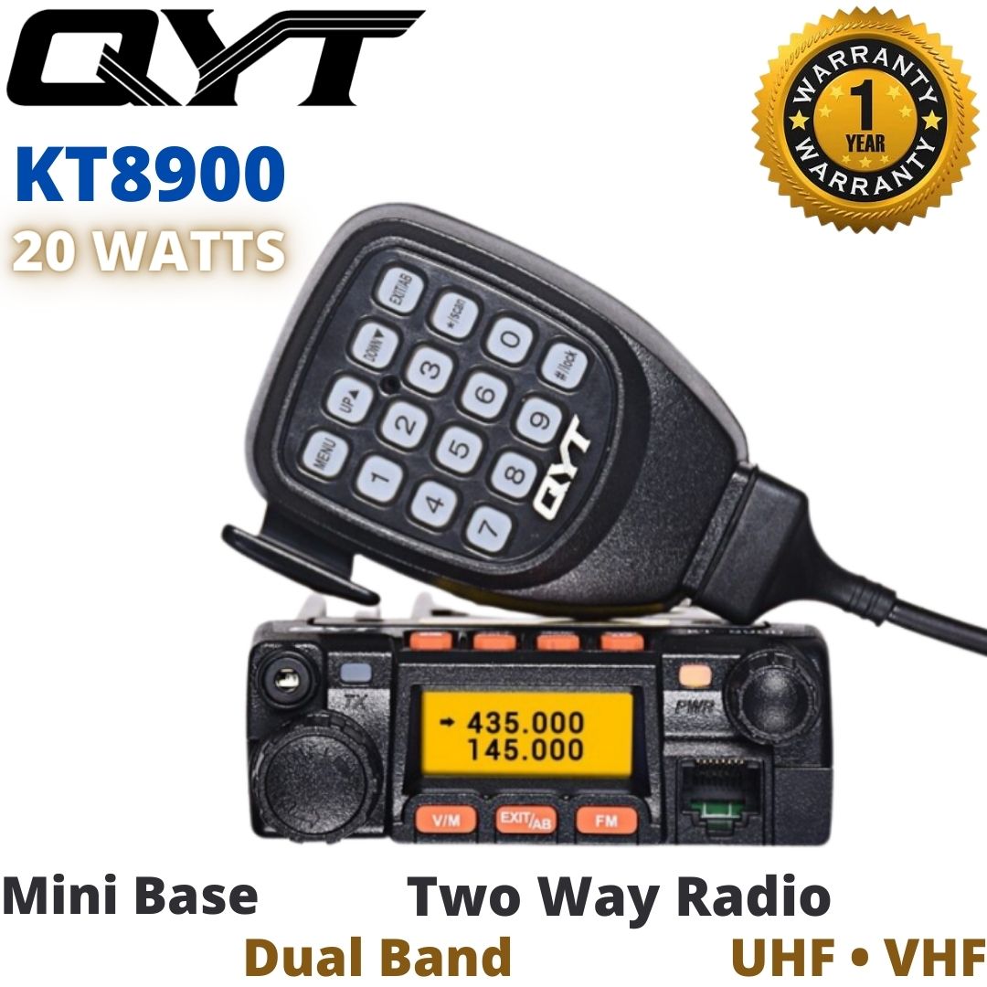 QYT KT8900 Mini Base 25 Watts Dual Band VHF UHF Dual Standby Two Way ...