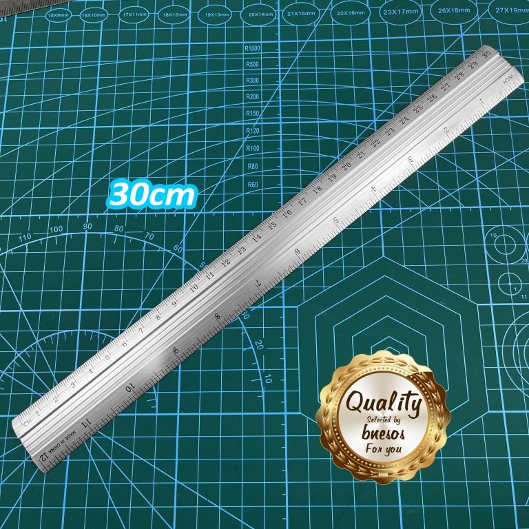 bnesos Stationary School Supplies Metal Ruler 12Inches Aluminum Ruler ...