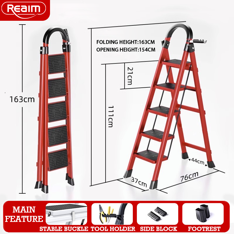 CHUANGCHAO 3/4/5/6 Step Ladder Foldable aluminum heavy duty Hagdanan ...