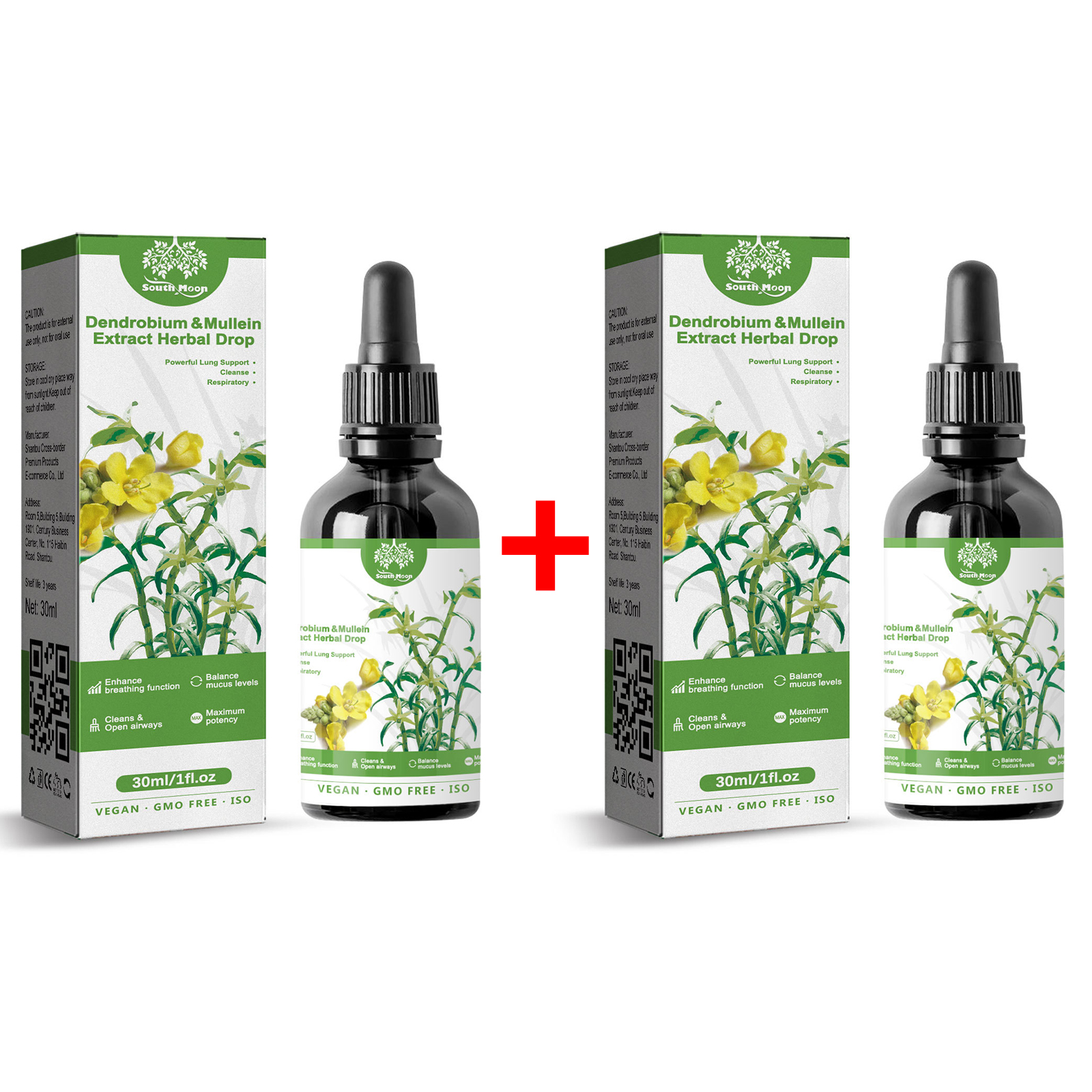 South Moon Dendrobium Mullein Extract Herbal Drop Powerful Lung Support ...
