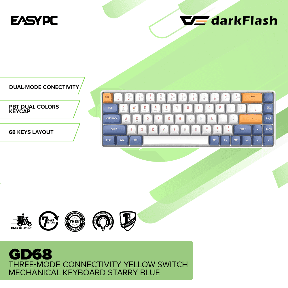 EasyPC | DarkFlash GD68 Three-Mode Connectivity Yellow Switch ...