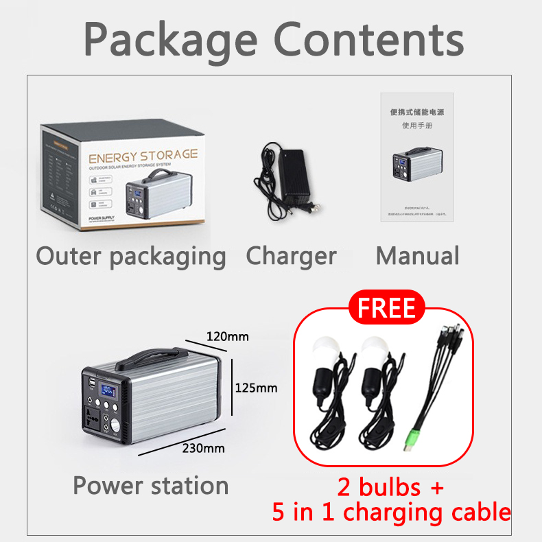 200W Outdoor Portable Power Station Power Bank Large Capacity Support ...