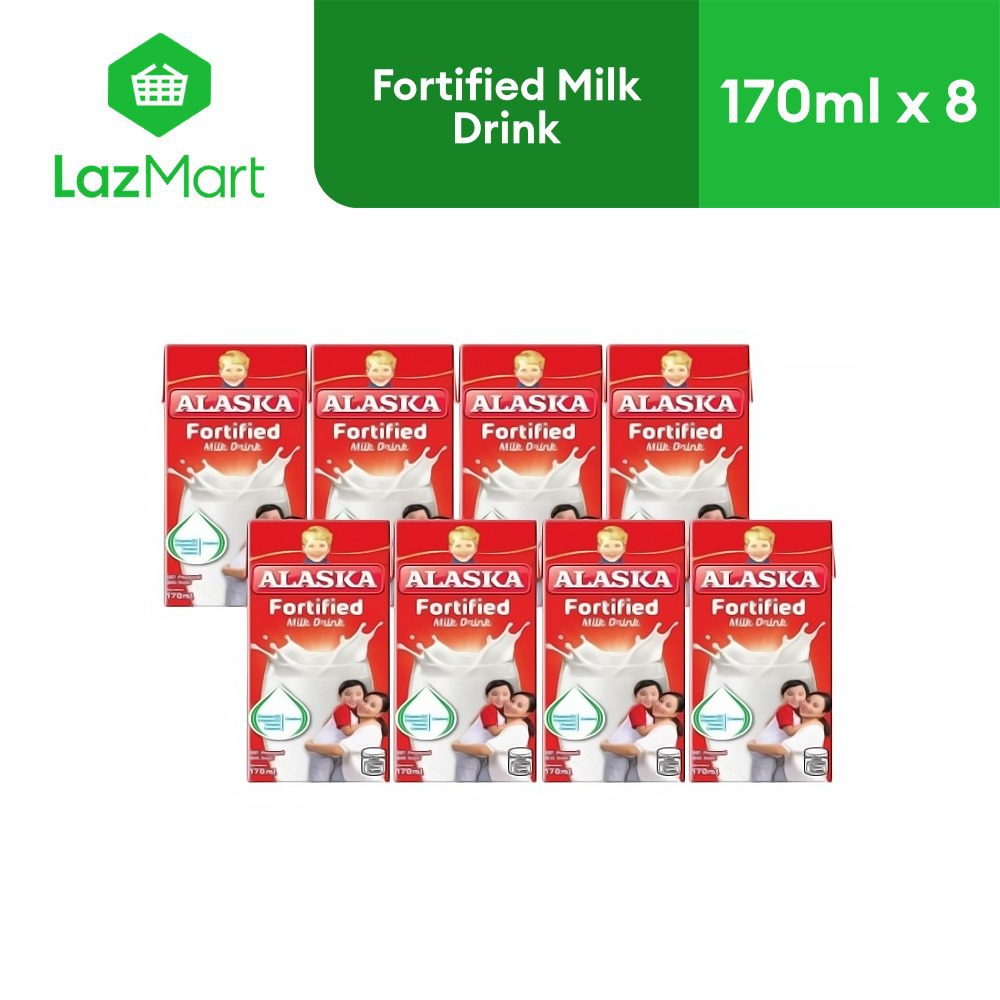 Alaska Fortified Ready-to-Drink Milk 170ml - Pack of 8 | Lazada PH