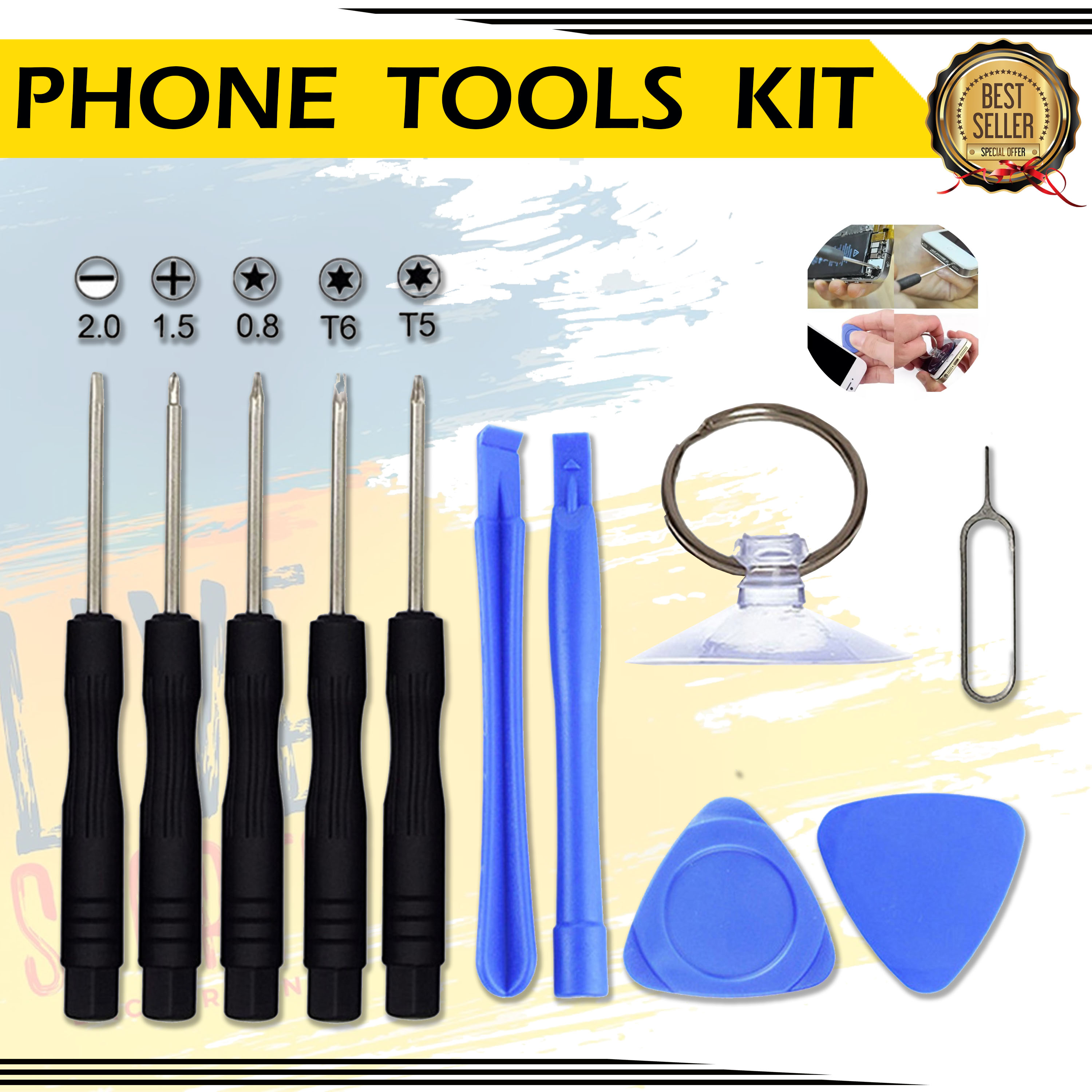 11 in 1 Universal Opening Pry Repair Screwdrivers Tools Set Kit For ...