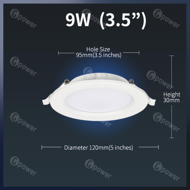 Gpower Pin Light Ultra Thin LED Ceiling Light, 6500K Daylight, 5W/ 9W ...