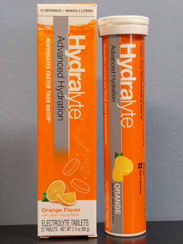 Hydralyte Electrolyte Effervescent Hydration Orange Flavor Tablets (2.4 ...