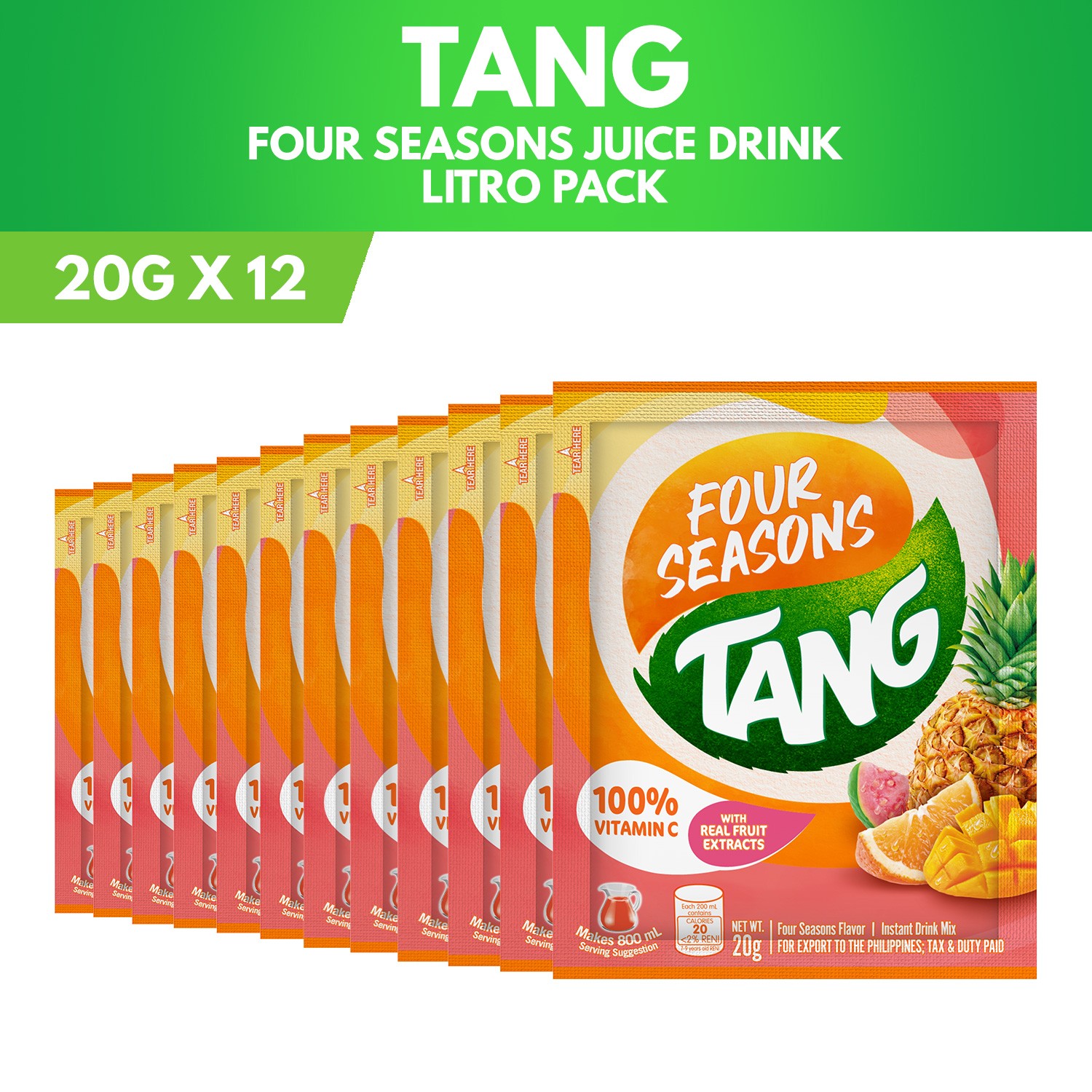 Tang Four Seasons Litro Pack 20g x 12 | Lazada PH