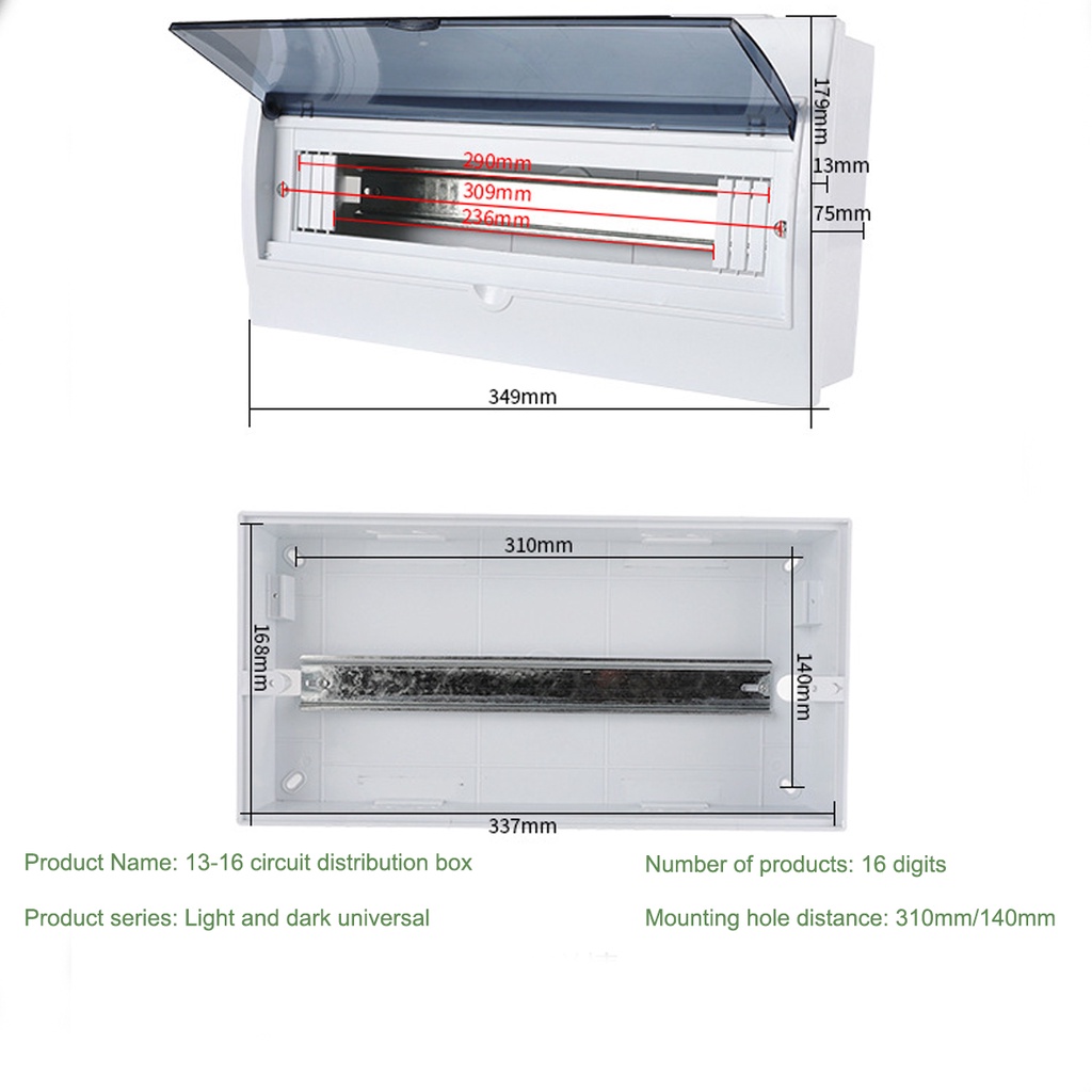 3/8/12/16 Ways Electric Box Cover Breaker Enclosure Distribution Box ...