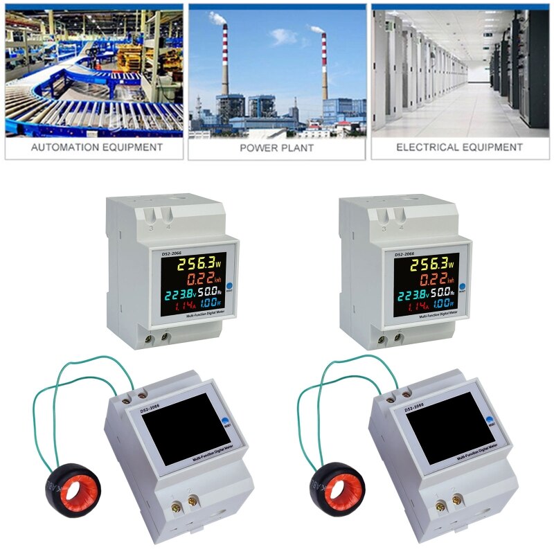 AC Voltage Meters Din rail AC Monitor 6IN1 110V 220V 380V 100A Power ...