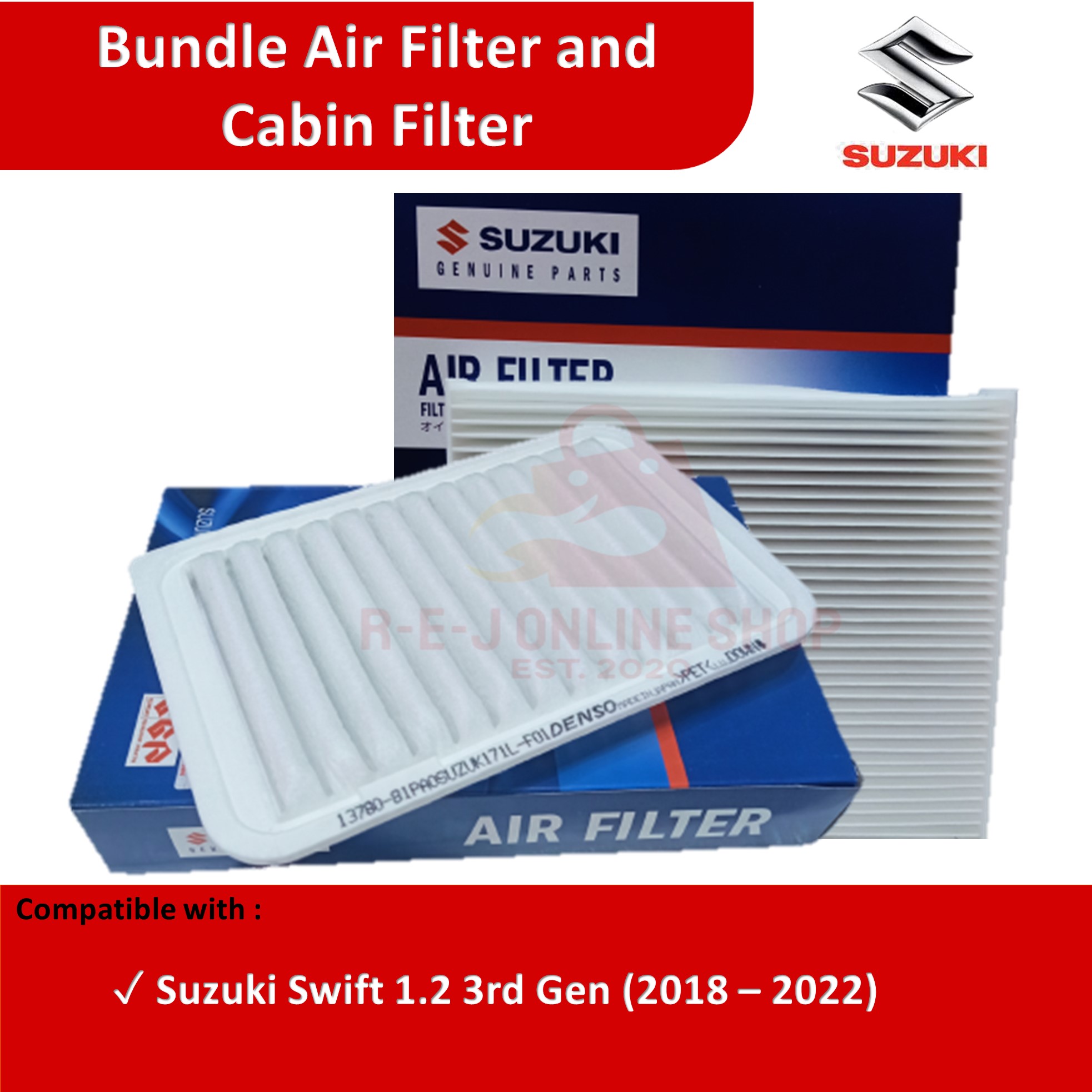 Bundle Air Filter and Cabin Filter for Suzuki Swift 1.2 3rd Gen (2018 ...