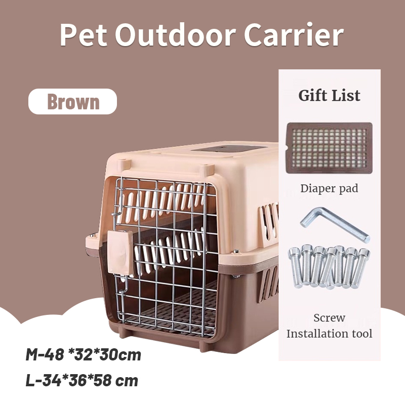 Pet Travel Cage Airline Approved Dog Cat Outdoor Carrier Small Animal ...