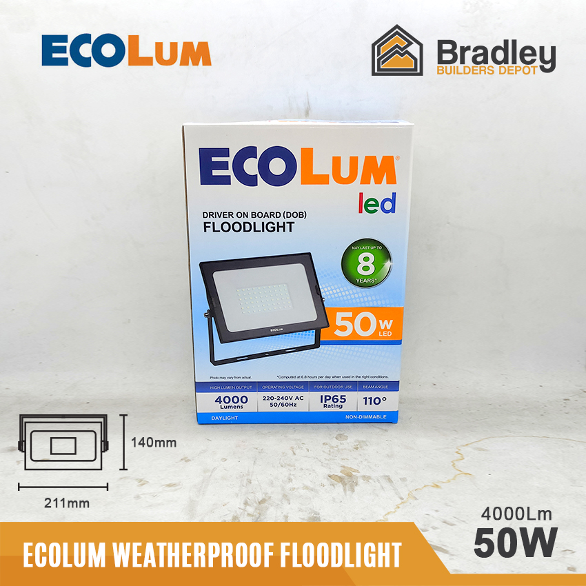 Ecolum DOB Daylight LED Floodlight (30W | 50W | 70W | 100W) | Lazada PH
