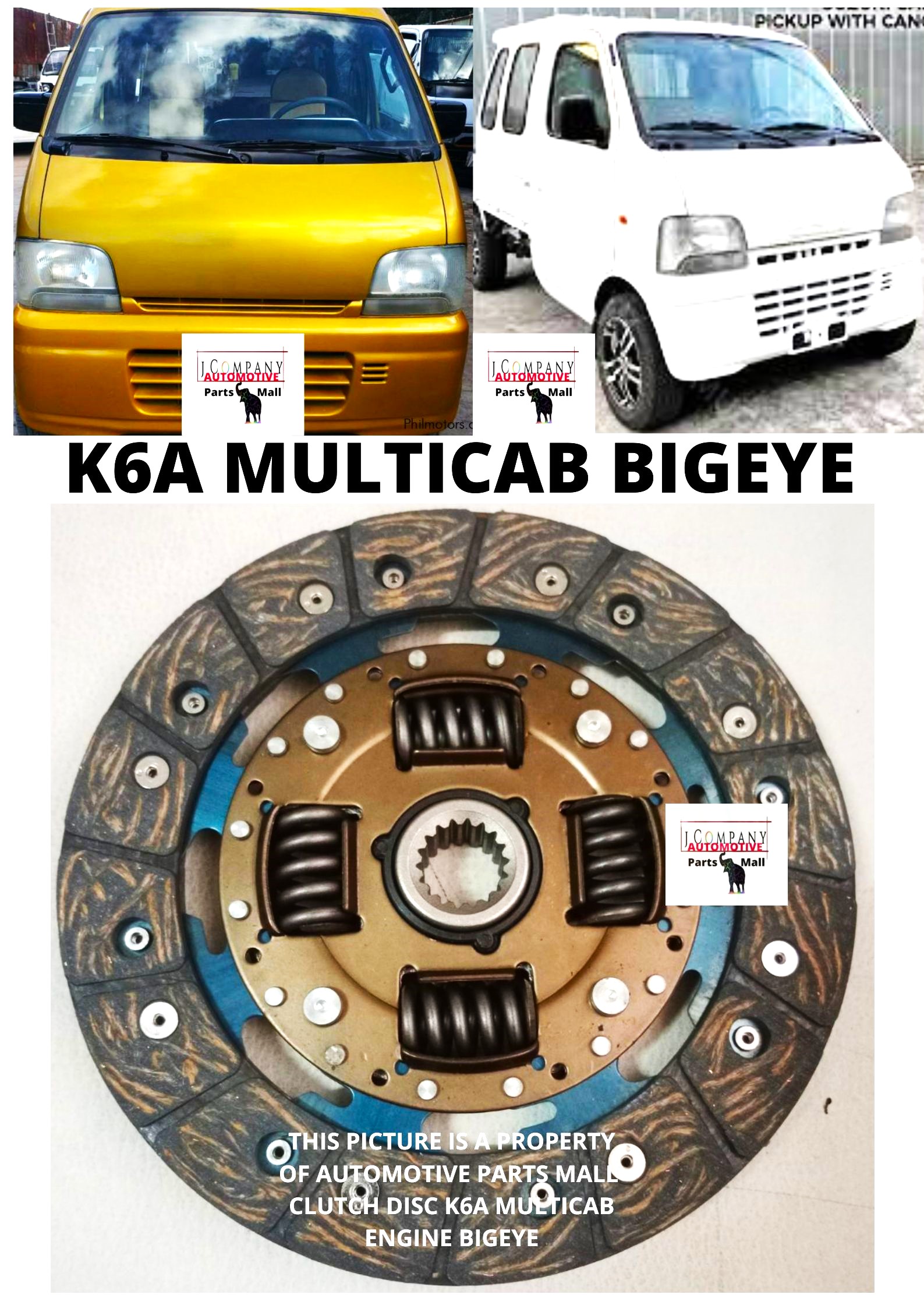 SUZUKI K6A ENGINE CLUTCH DISC MULTICAB BIG EYE TRANSFORMER DA52 DA62 ...